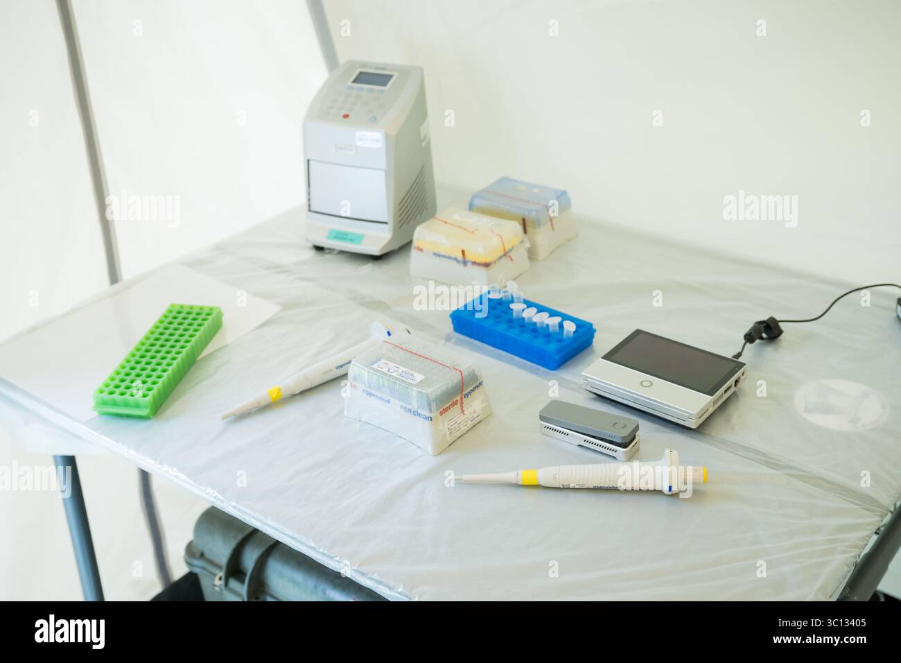 22 July 2025, Bavaria, Munich: Devices for gene sequencing, taken in ...