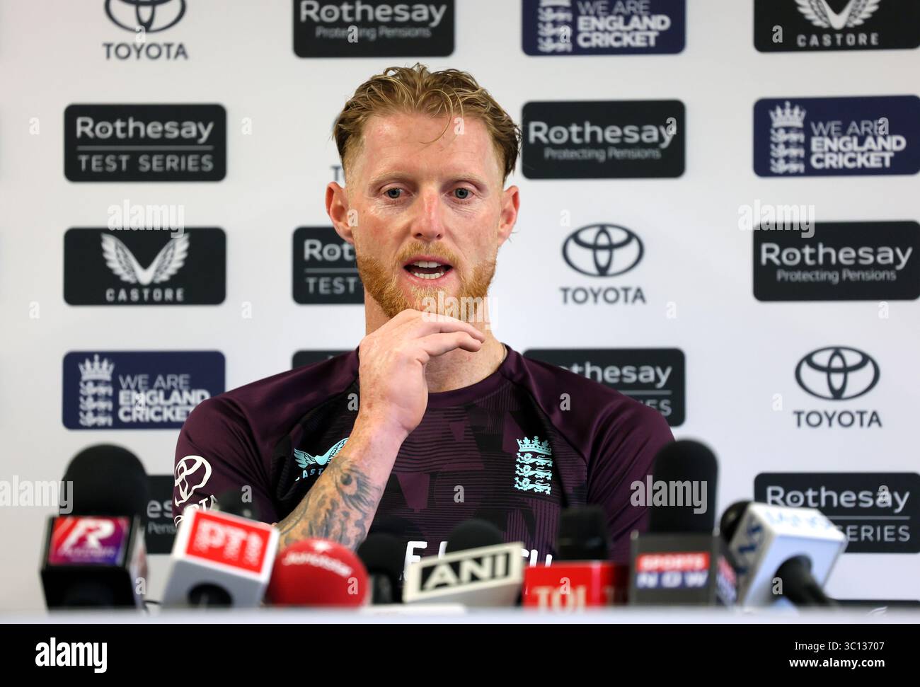 England's Ben Stokes during a press conference at Emirates Old Trafford ...