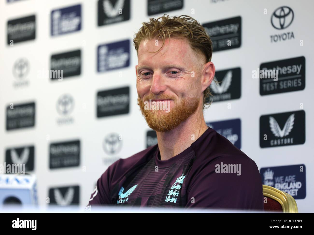 England's Ben Stokes during a press conference at Emirates Old Trafford ...