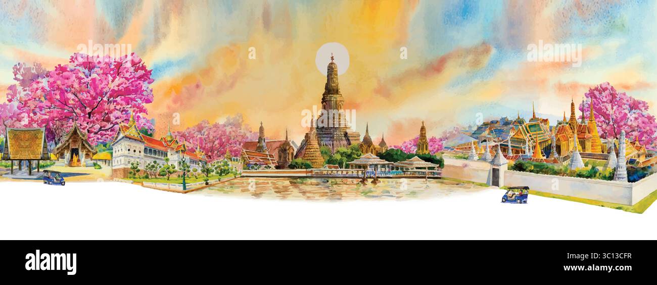 Panorama view royal palace Stock Vector Images - Alamy