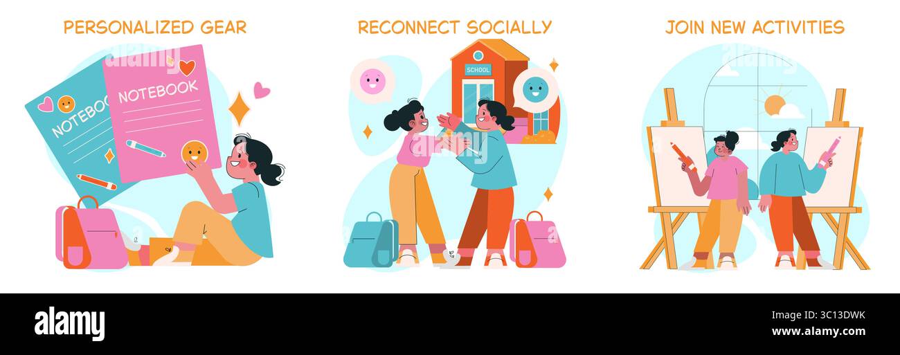 Highlighting the school community and activities Cut Out Stock Images ...