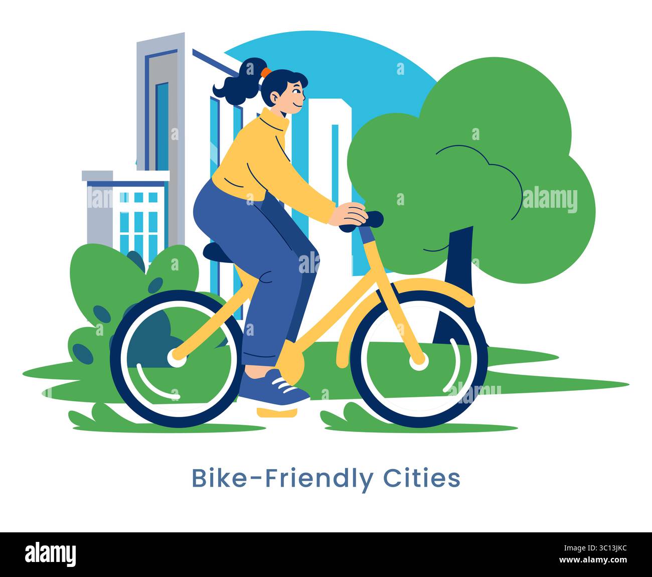 Cycling through city traffic Stock Vector Images - Alamy