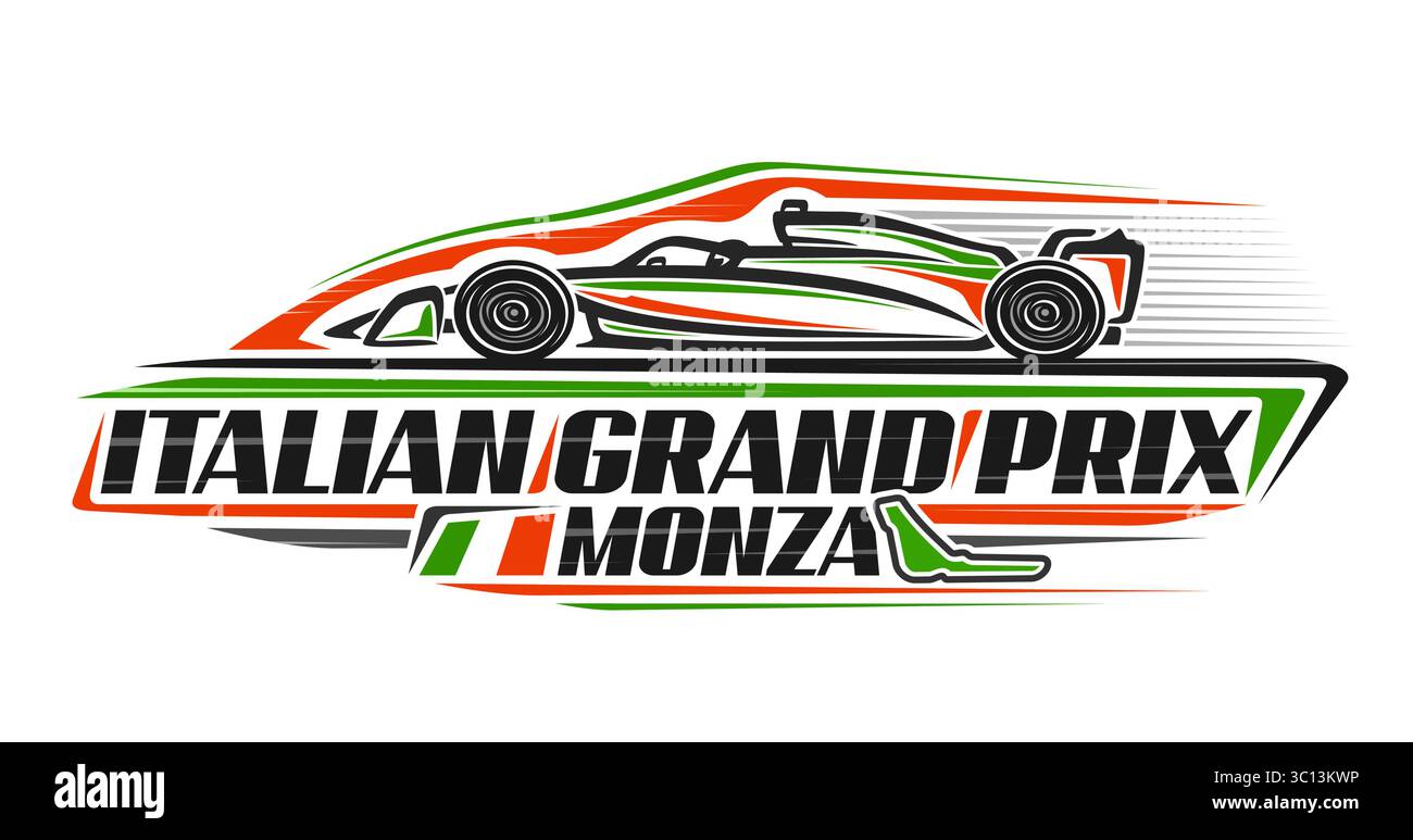Vector logo for Italian Grand Prix, automotive placard with simple ...