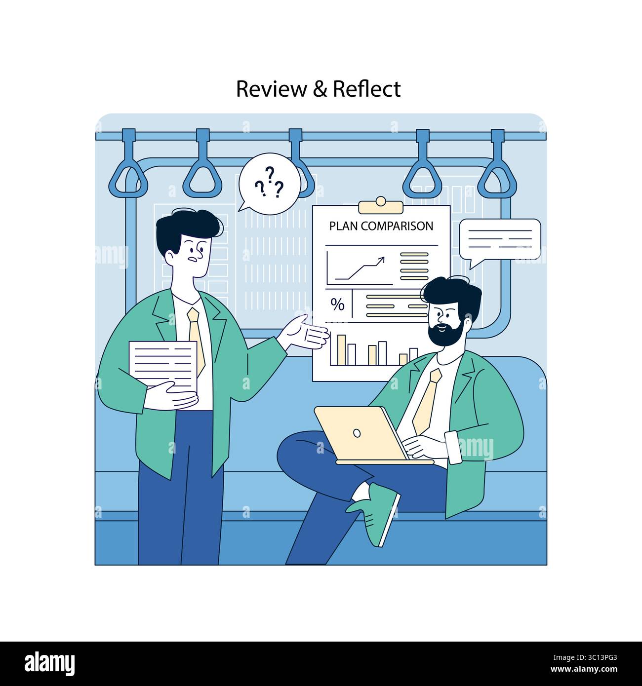 Business men discussing papers Stock Vector Images - Alamy