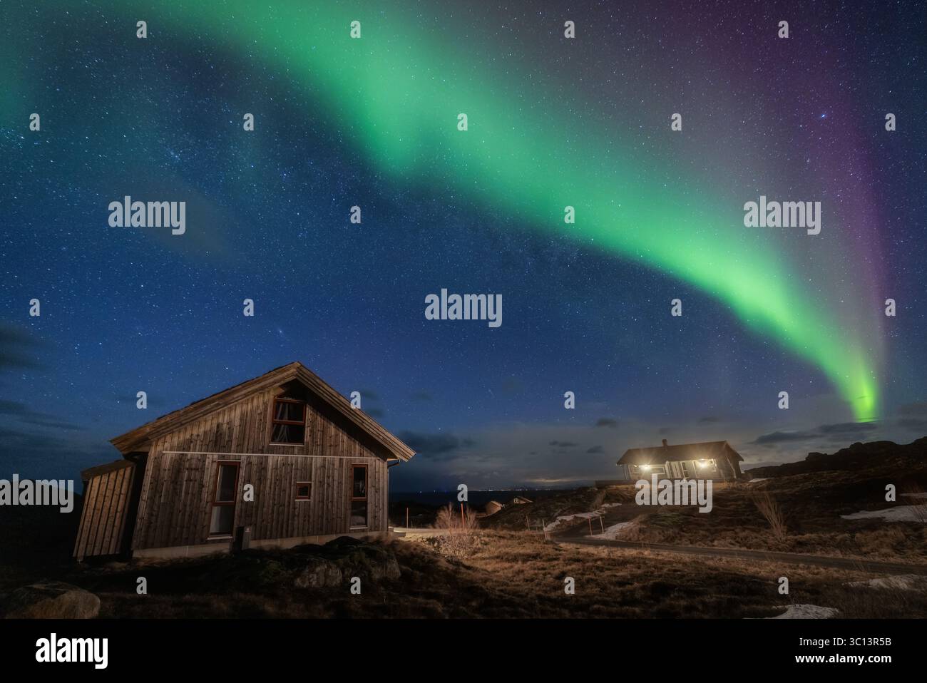 Lofoten Islands Norway 15 March 2023 View Of Ethereal Green And lofoten-islands-norway-15-march-2023-view-of-ethereal-green-and