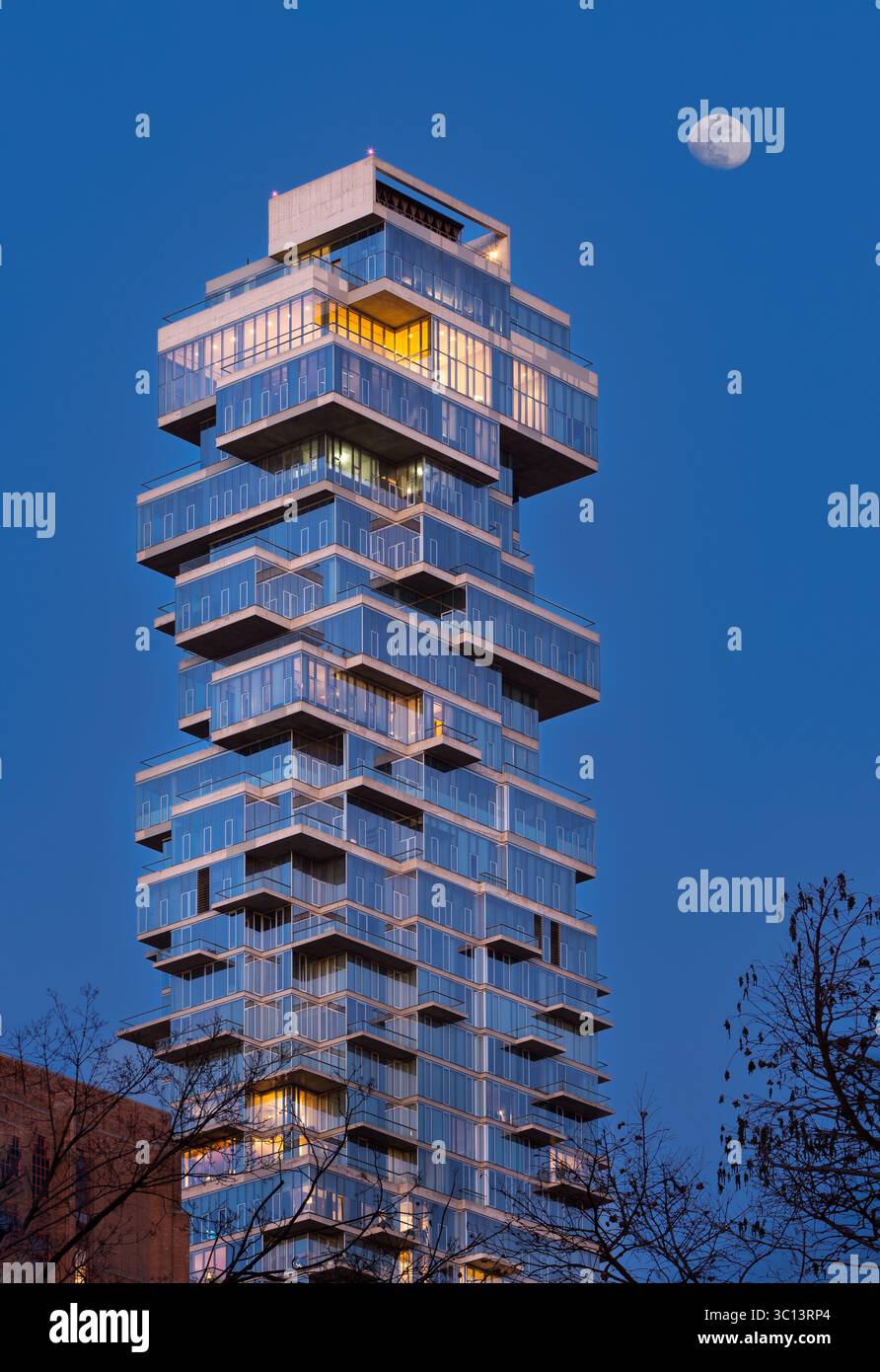 New york City Iconic “Jenga Tower” (56 Leonard Street) at twilight ...