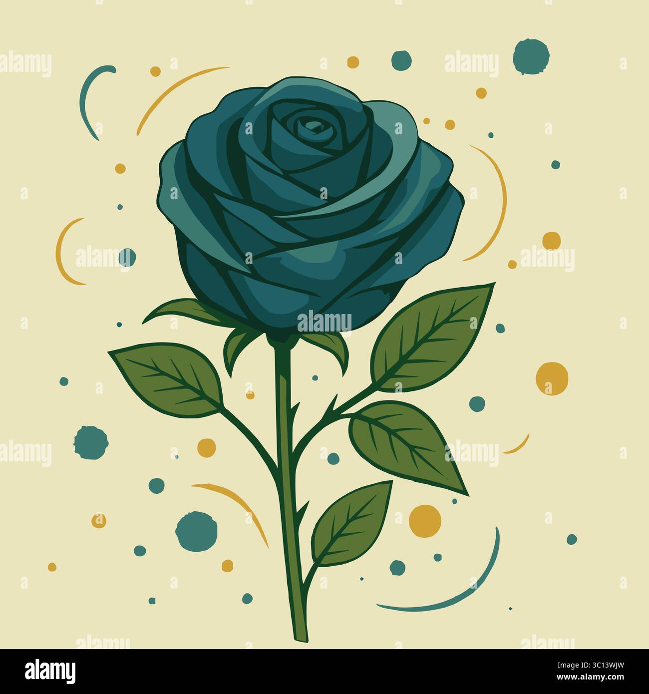 Beautiful red rose blue Stock Vector Images - Alamy