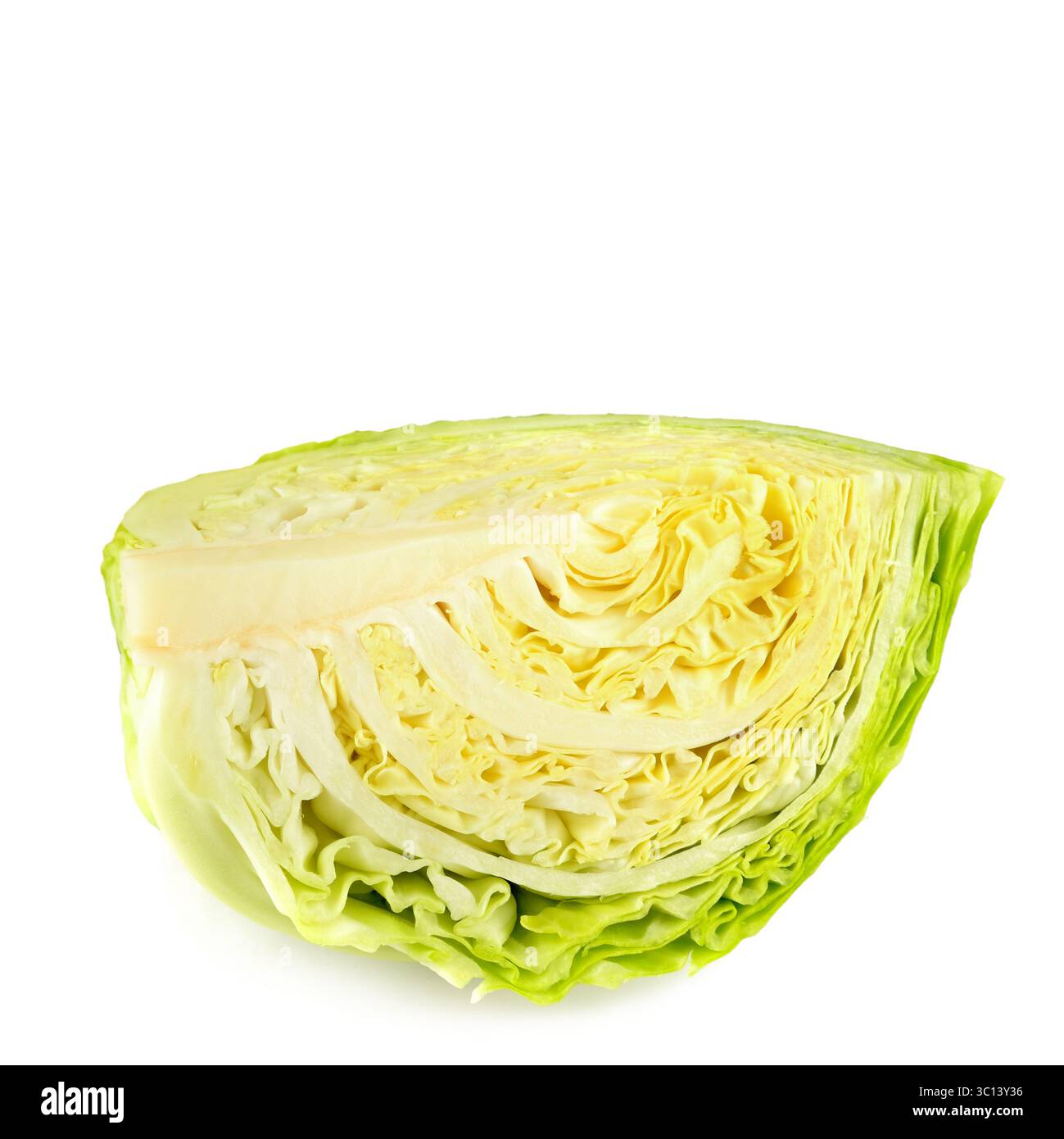 Half cabbage isolated on white background. Free space for text Stock ...