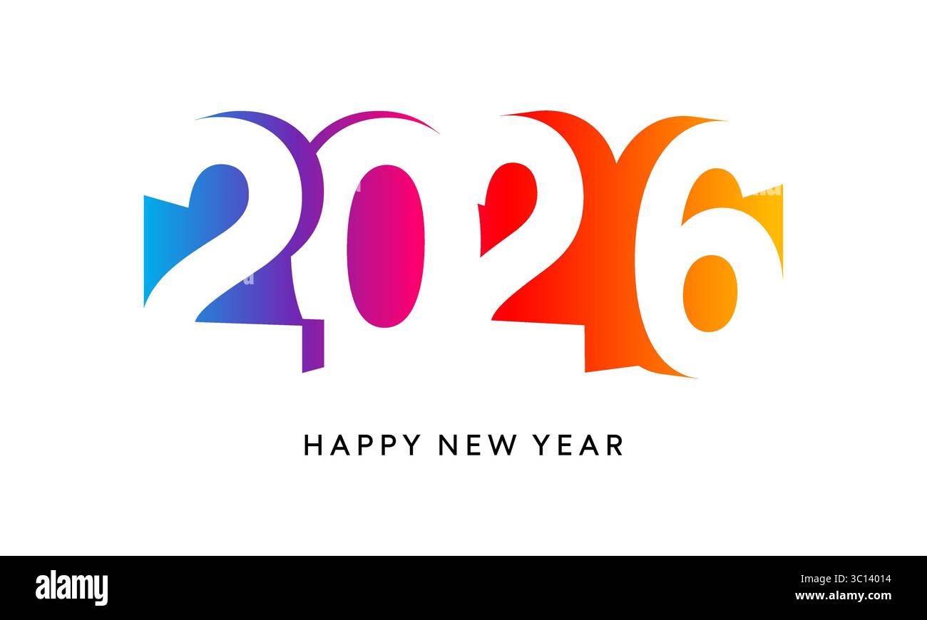 2026 colorful 3D logo, New Year number isolated Stock Vector Image ...