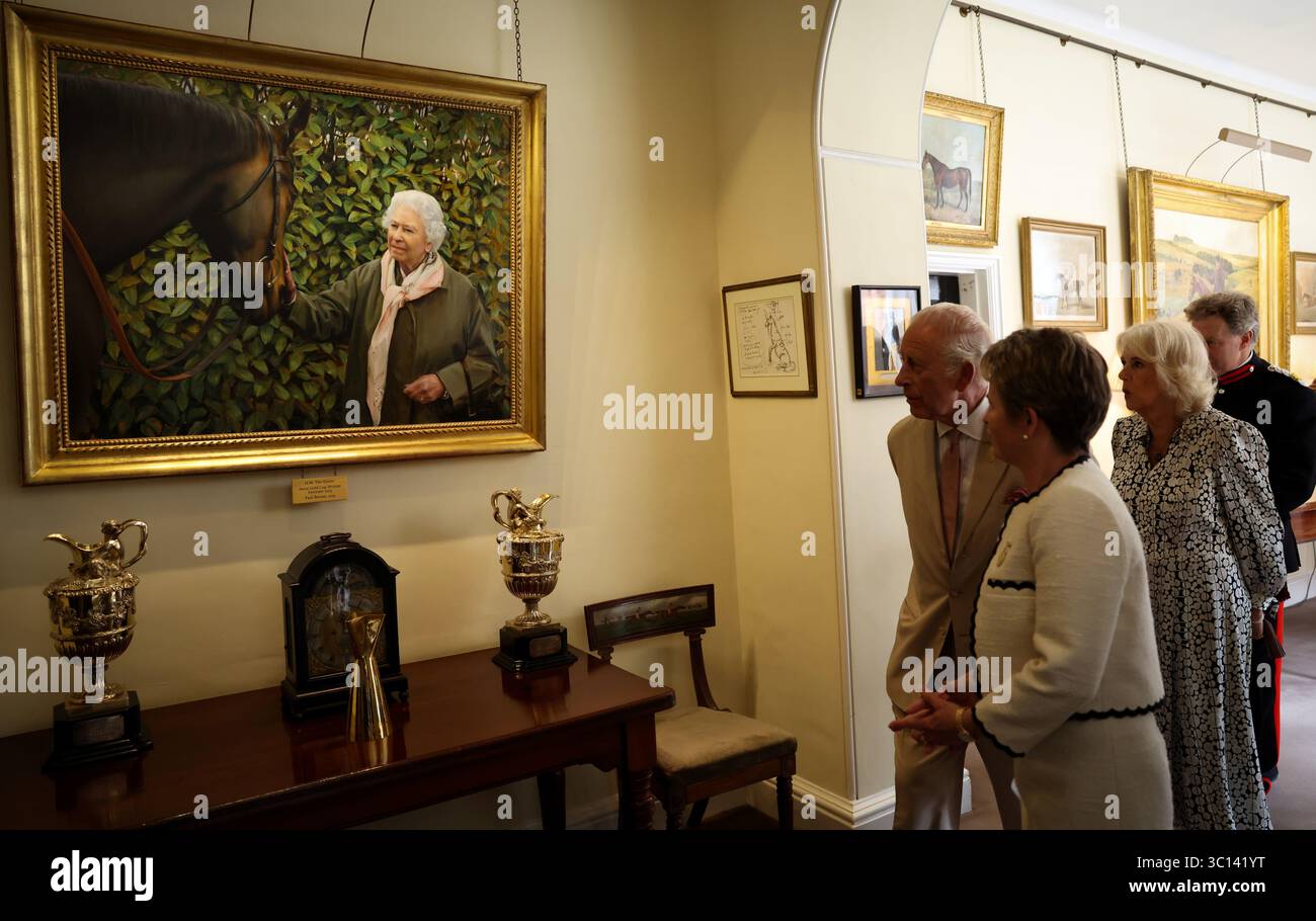 King Charles III and Queen Camilla with Senior Steward of The Jockey ...