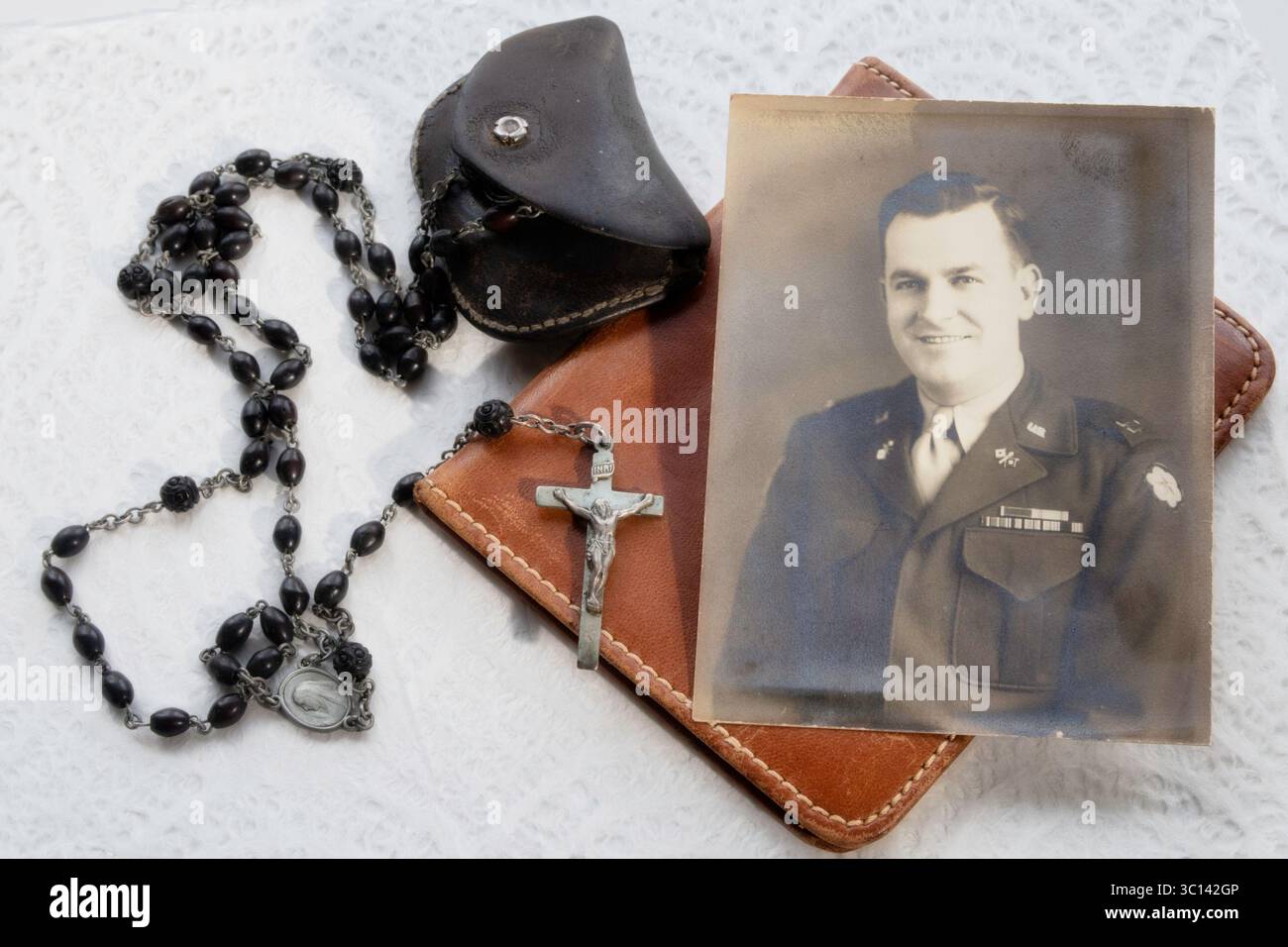 Still life: Photograph of a World War II army officer and his Catholic ...