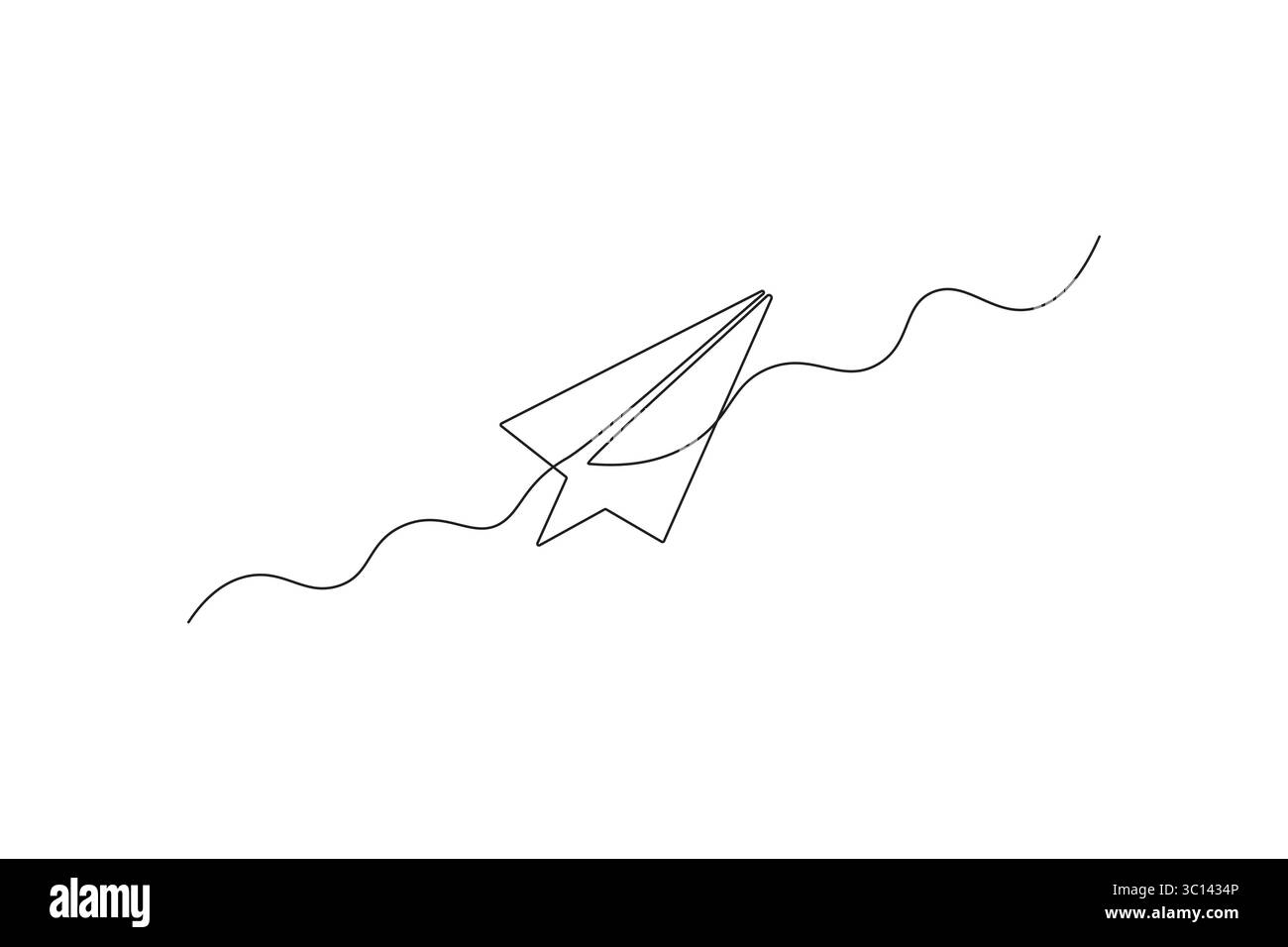 Paper plane continuous one line drawing vector illustration Stock ...