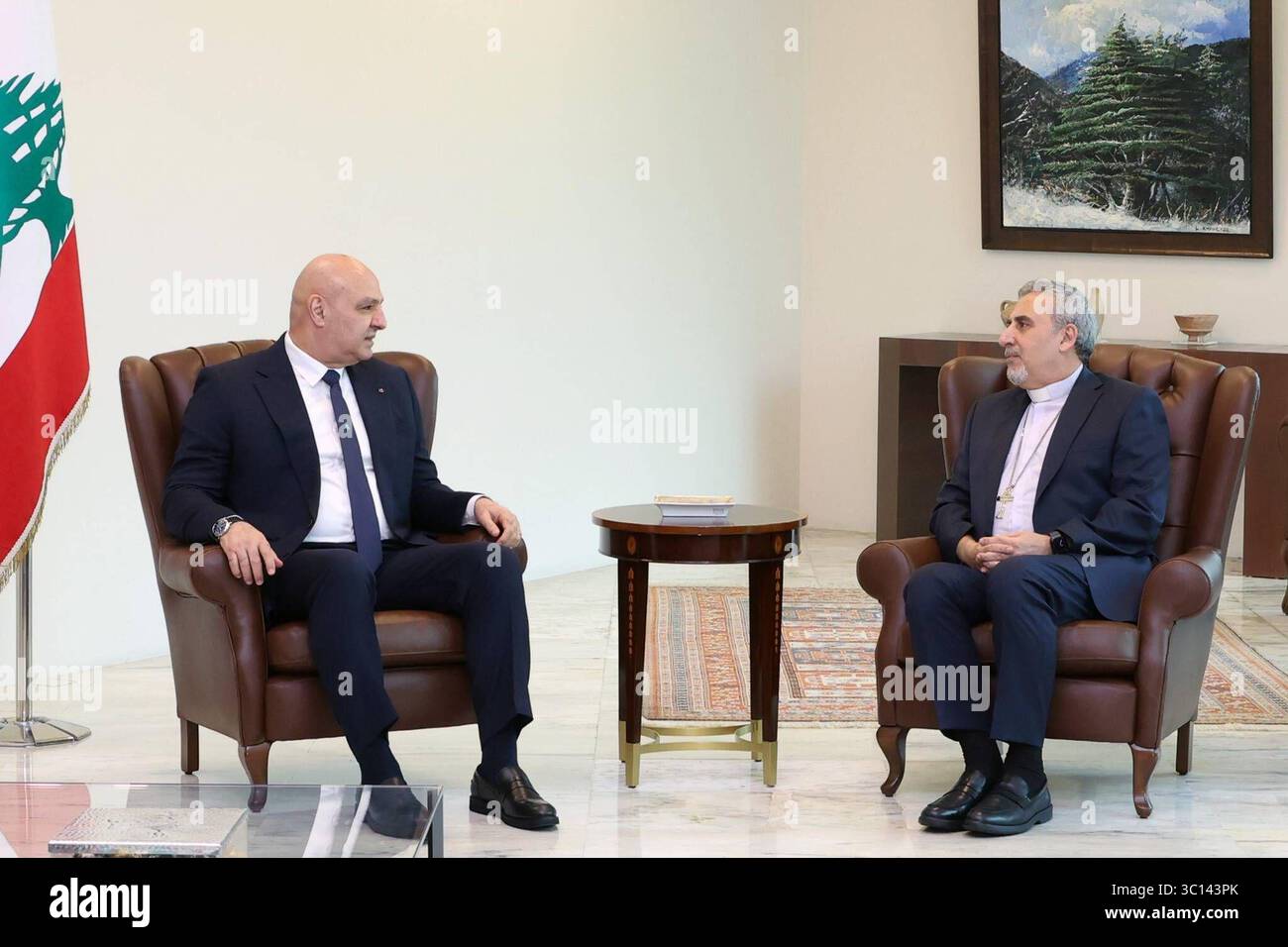 Lebanese President Joseph Aoun receives the head of the Evangelical ...