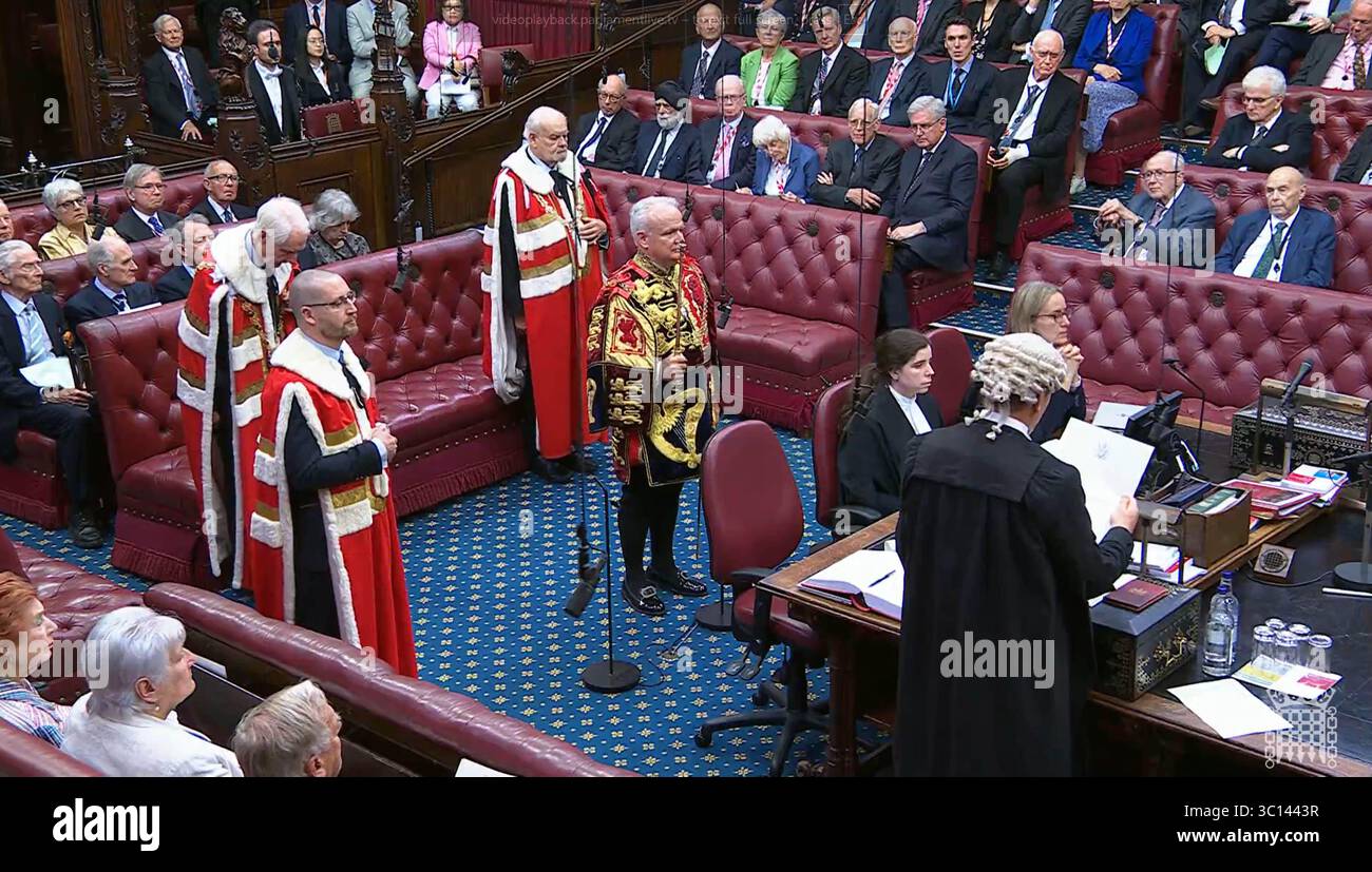 Screen grab of Lord Simon Case being sworn in to the House of Lords at ...
