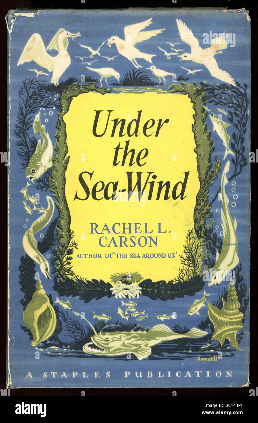 Vintage dustjacket of 1950's hardback "Under the Sea Wind" by Rachel ...