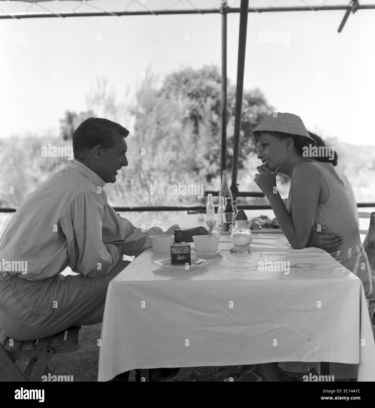 Italian actress Sophia Loren and American actor Cary Grant during a ...