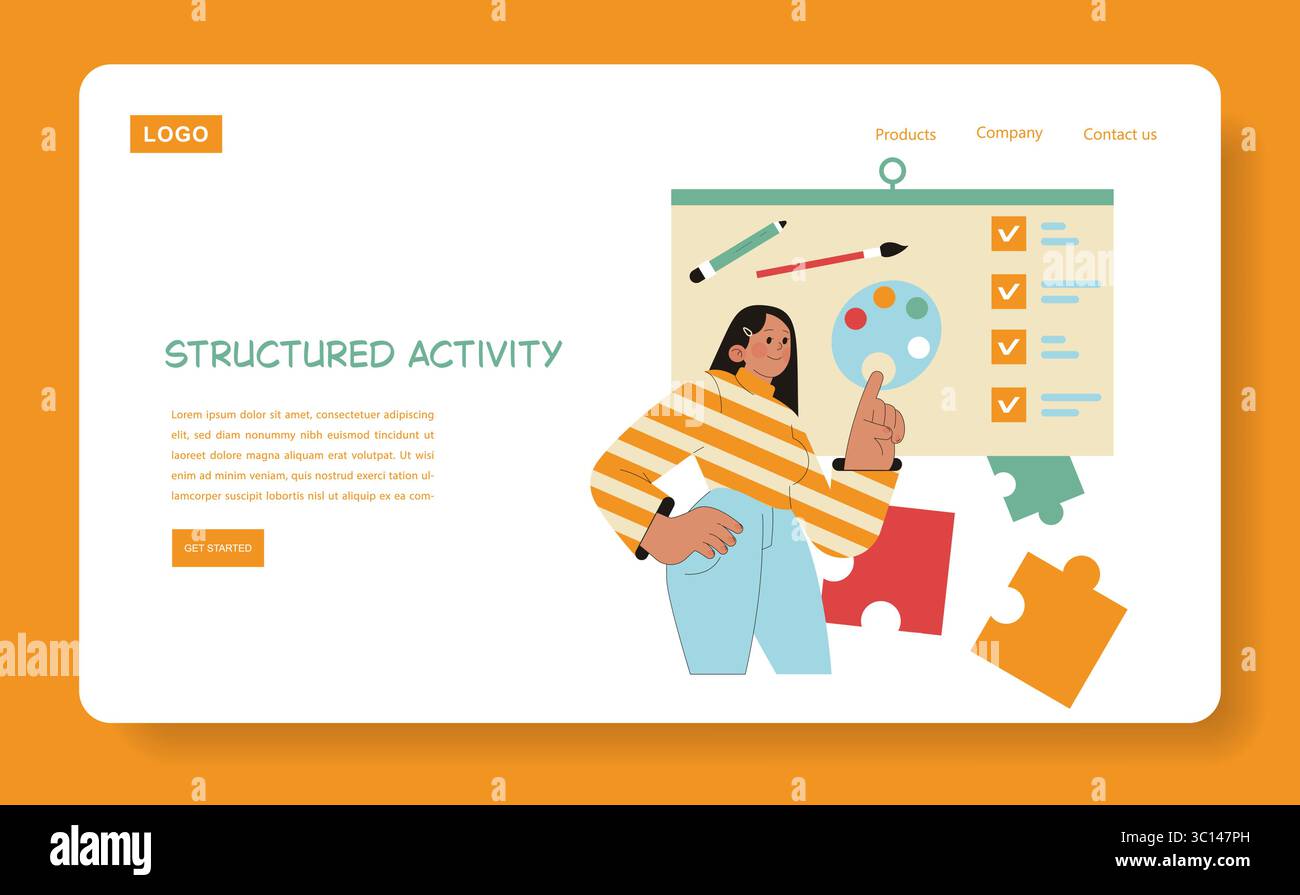 Preschool education website banner featuring a cheerful teacher with a ...