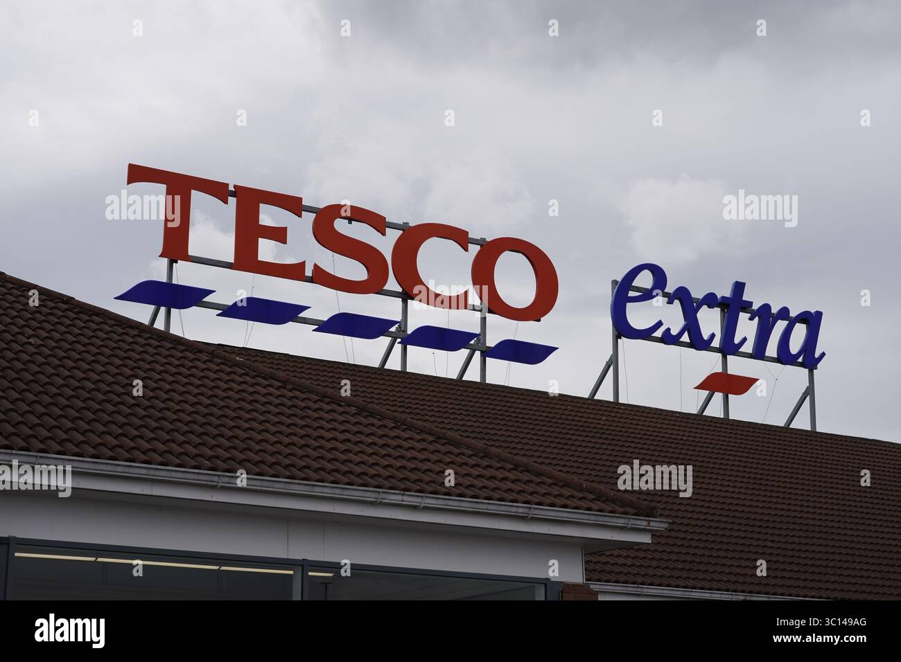 Tesco extra supermarket Corporate logo signs in Barnsley, South ...
