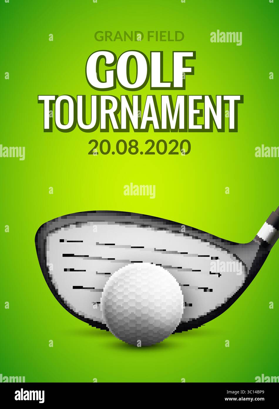Golf tournament poster template flyer. Golf ball competition. Sport ...