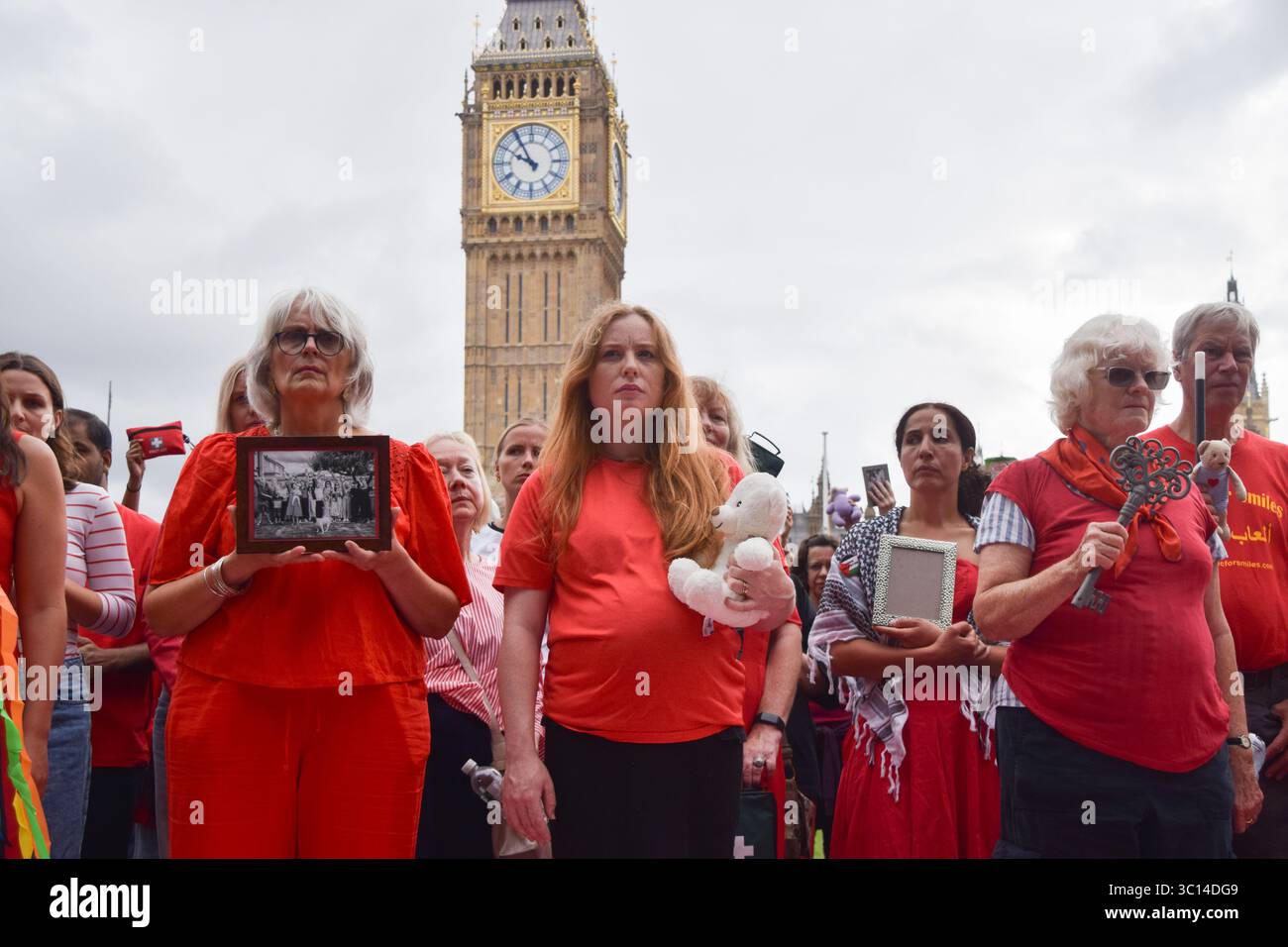 Protesters hold toys, pictures and various other objects in Parliament ...