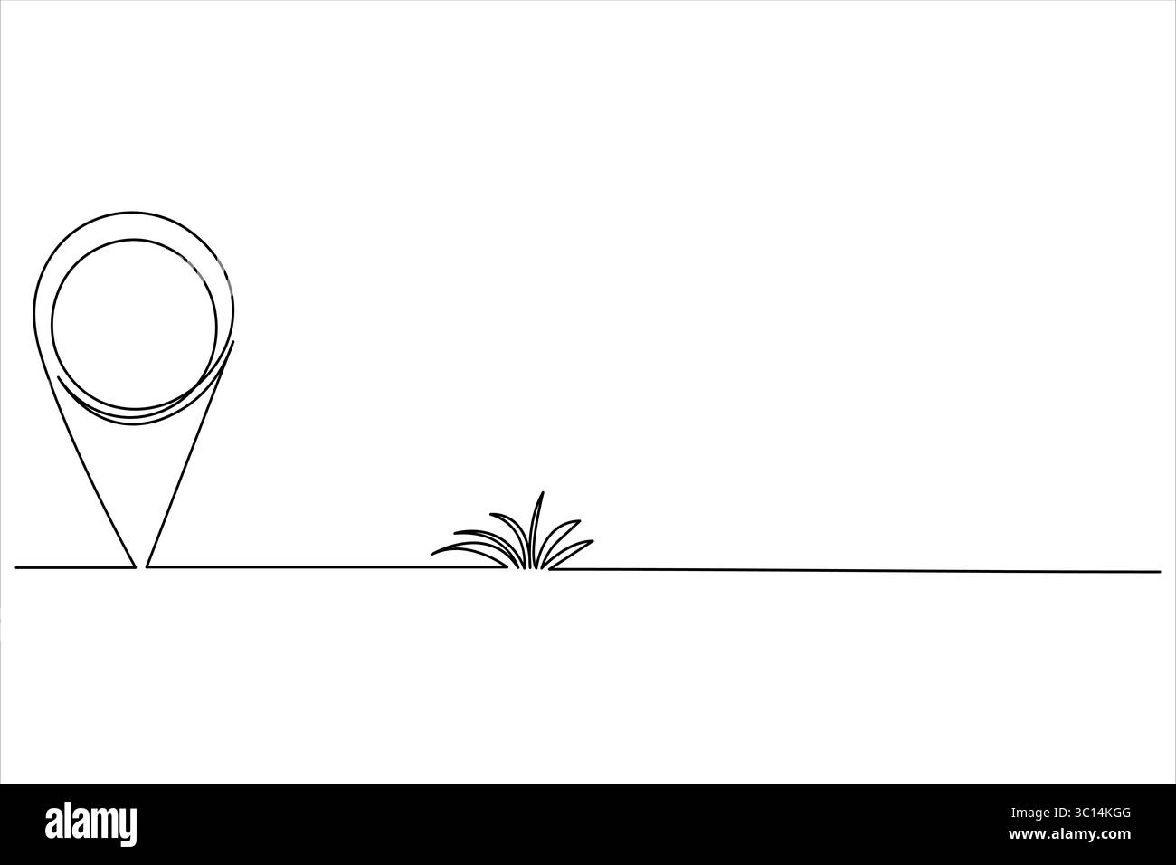Continuous line drawing of a location map path with destination markers ...