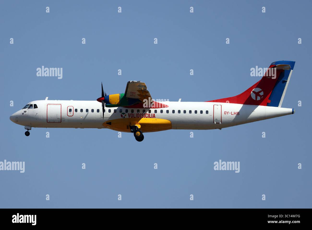 in the photo an ATR 72-202 of the company Dat Airlines Stock Photo - Alamy