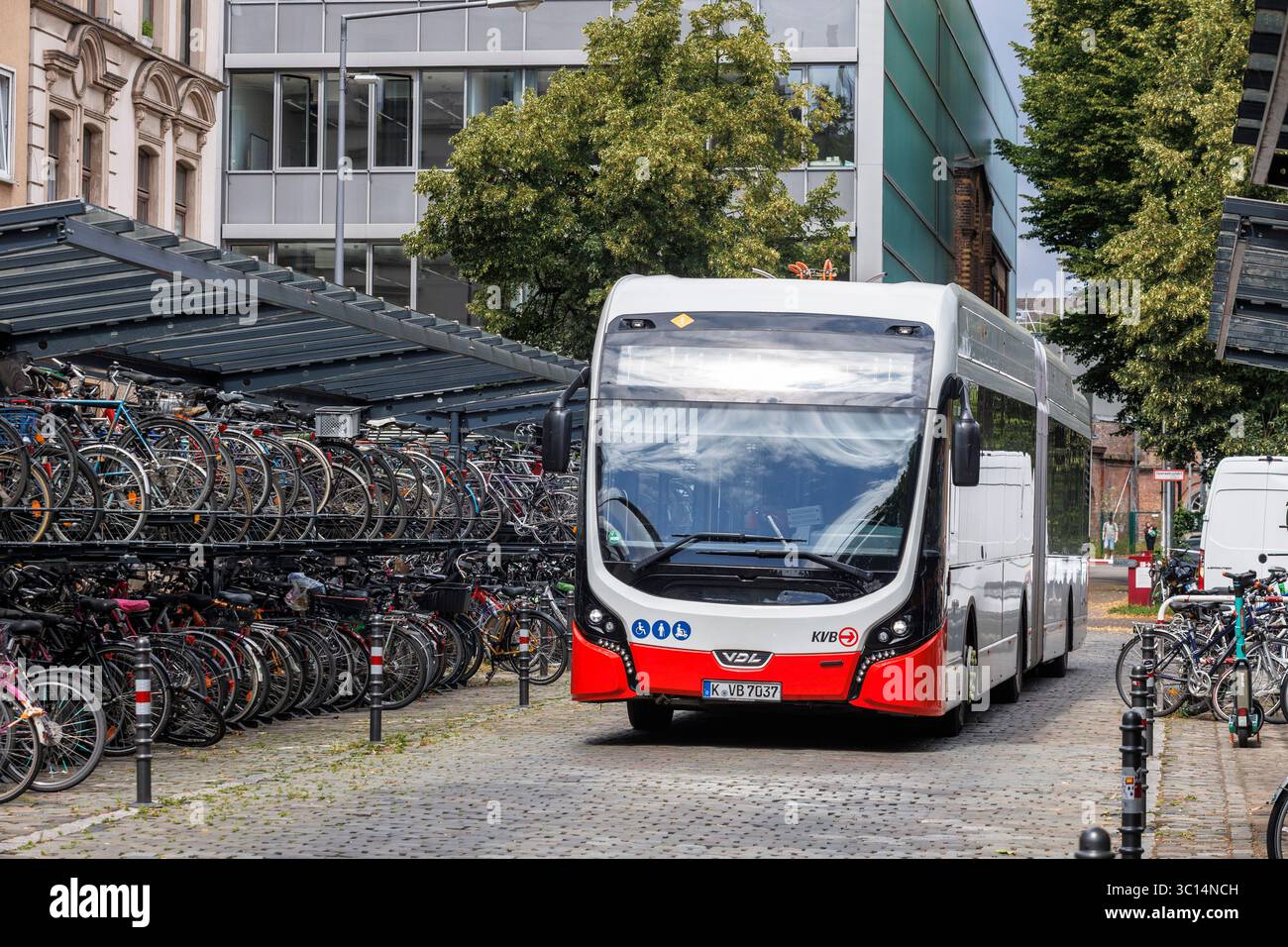 double-storey bicycle parking facility in front of Koeln-Sued station ...