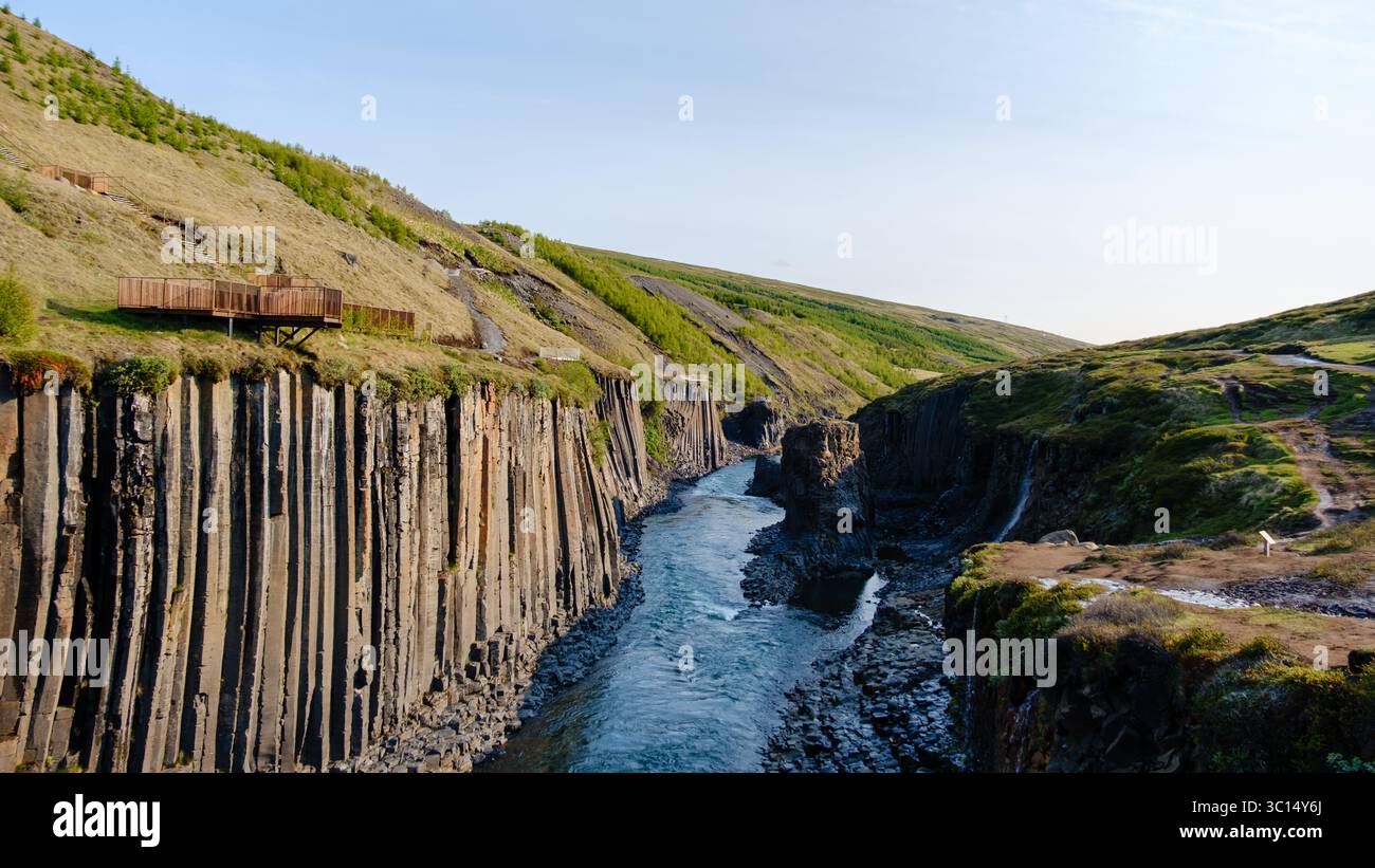 Studlagil canyon features basalt columns hi-res stock photography and ...