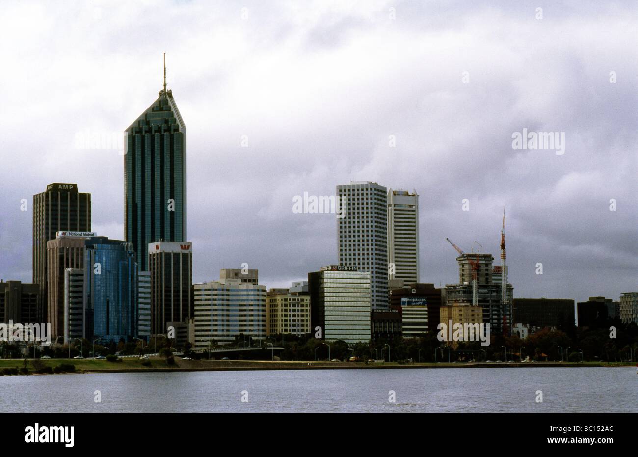 1990s Perth CBD Skyline across Swan River, Western Australia Stock ...