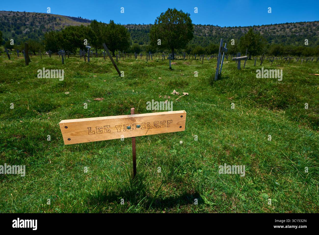 Tombs in Sad Hill cemetery, spaghetti western film location, the good ...