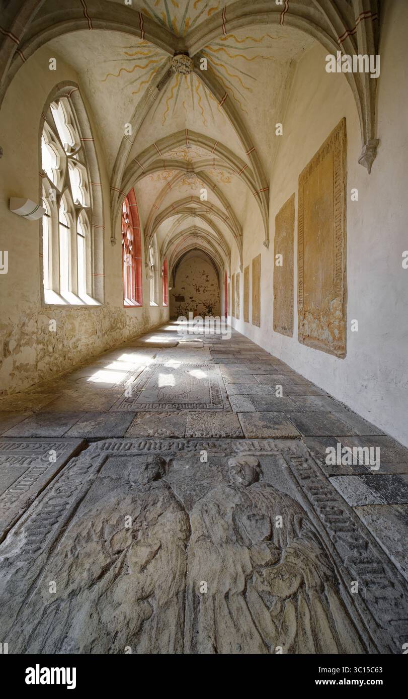 Cloister with tomb slab, St Peter and Paul Cathedral, interior view ...