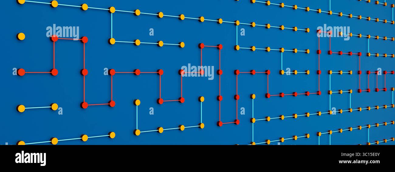 Node tree, industrial process, connected, abstract. Node tree ...