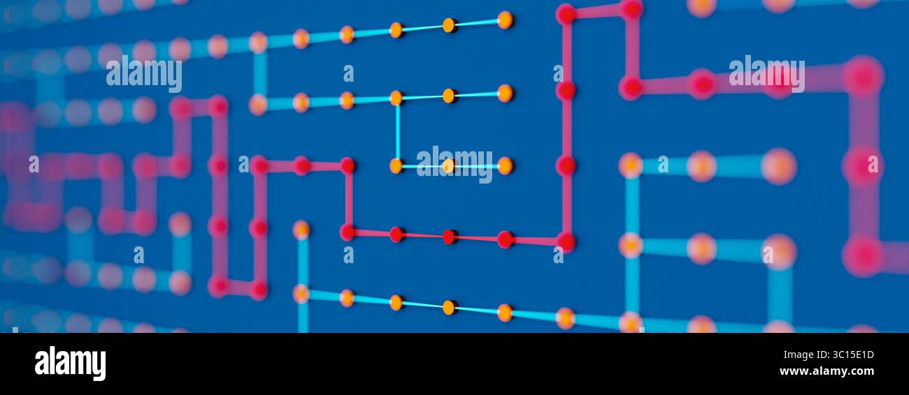 Node tree, industrial process, connected, abstract. Node tree ...