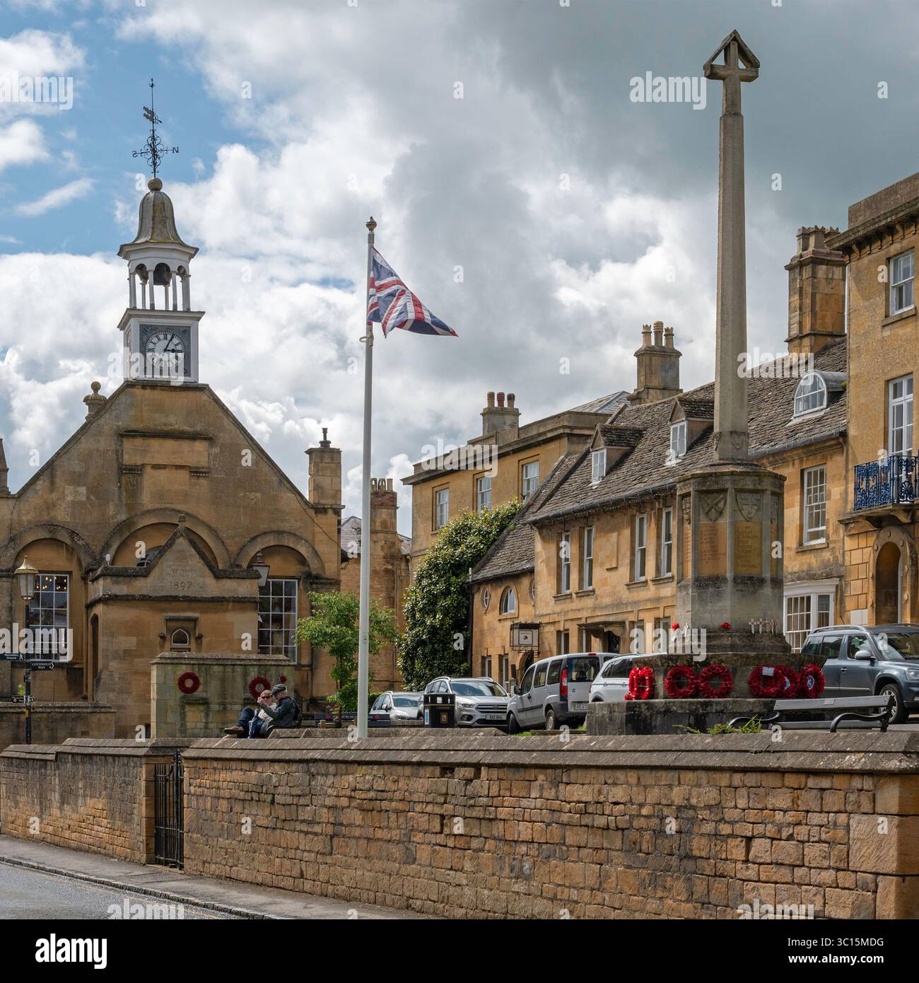 The war memorial in front of the Town Hall on the High Street, in the ...