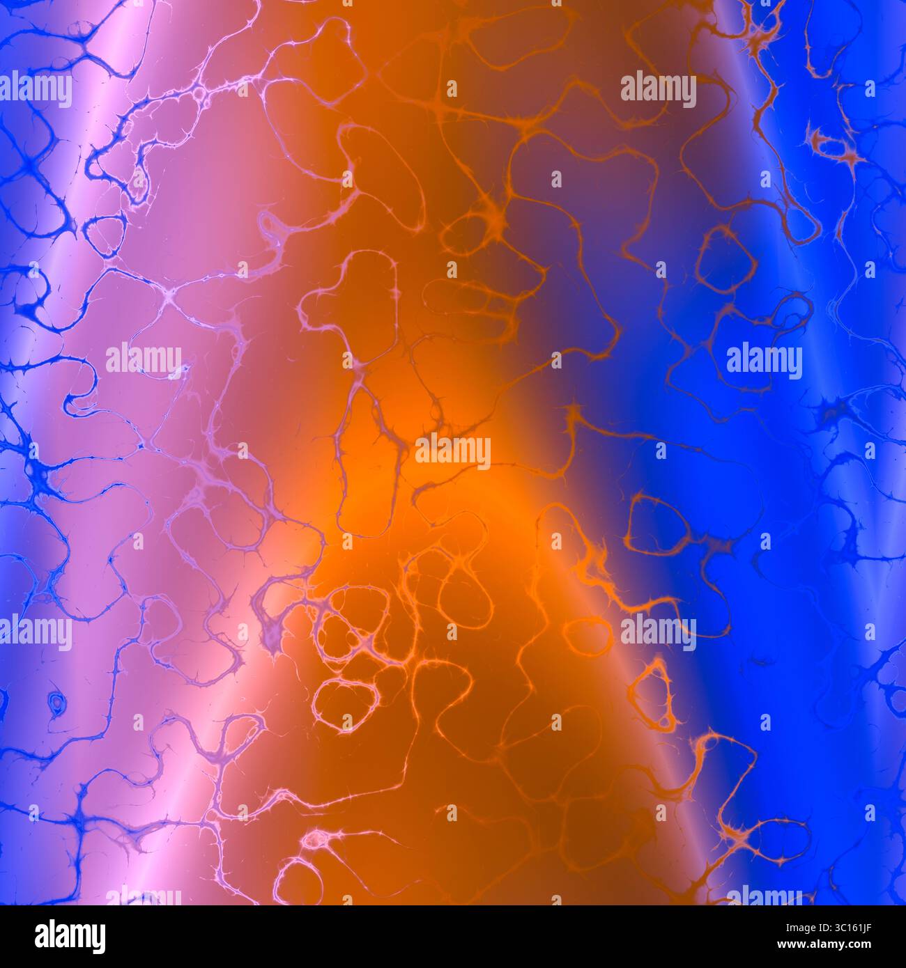 Vivid Abstract Electric Blue and Orange Background Texture with Organic ...