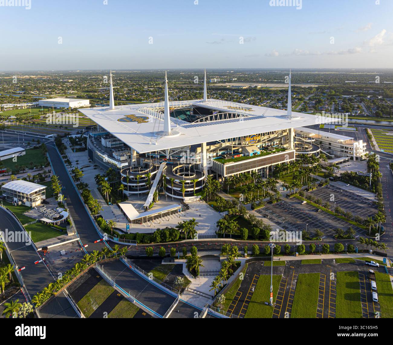 Miami Gardens, United States - 19 July 2025: Aerial view of Hard Rock ...