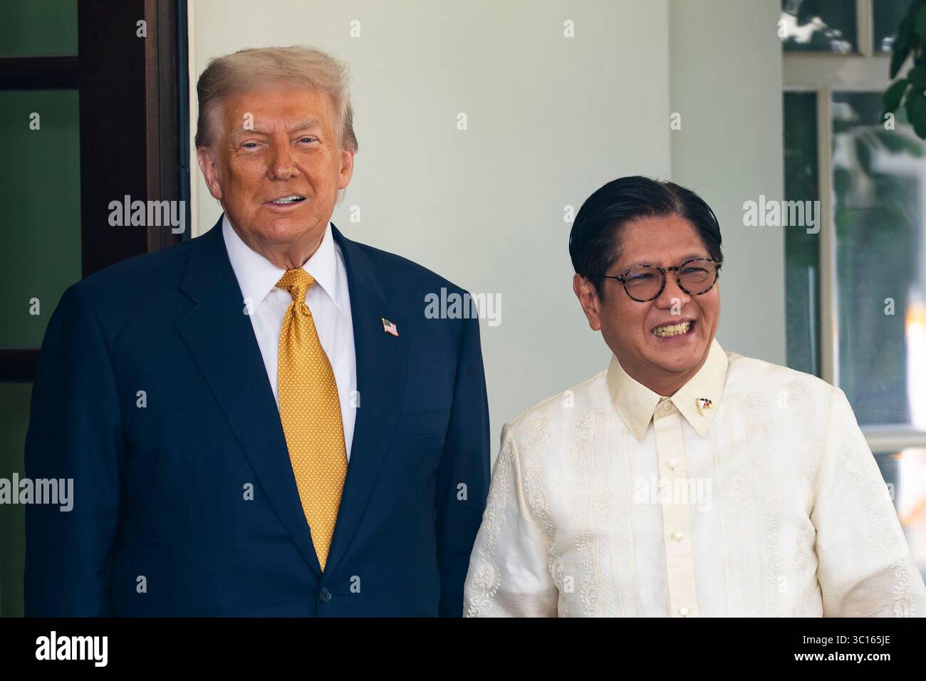 President Donald Trump greets President of the Philippines Bong Bong ...