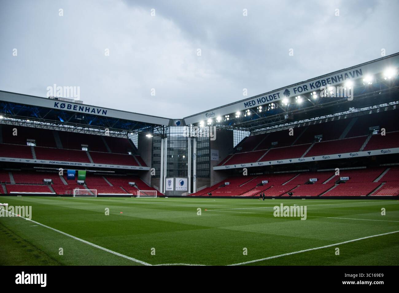 A general view inside Parken Stadium ahead of the UEFA Champions League ...