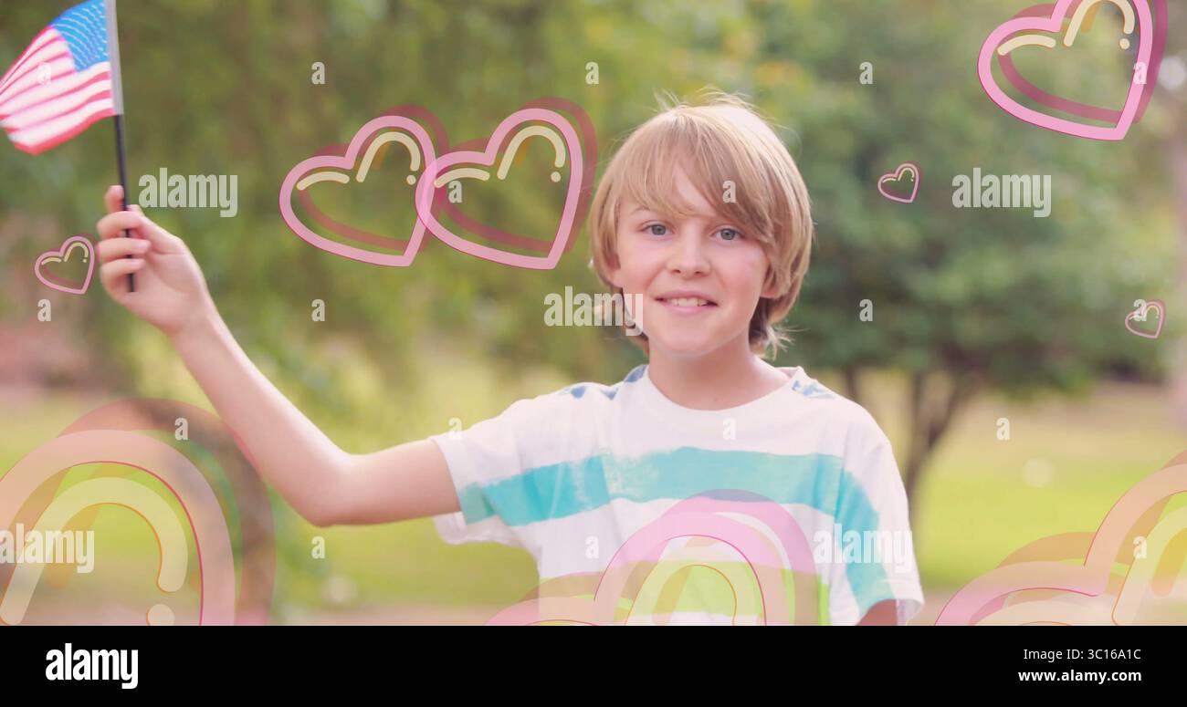 Boy holding rainbow flag hi-res stock photography and images - Alamy