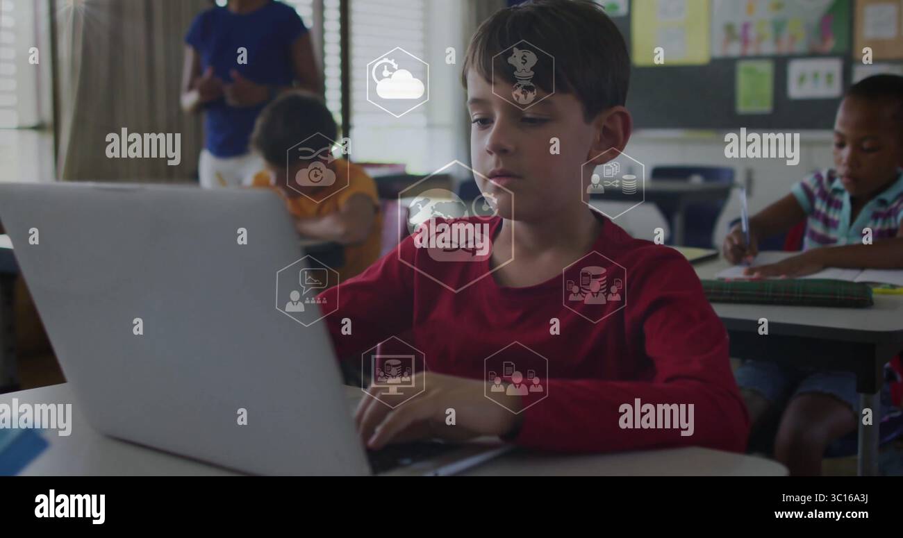 Female teacher guiding boy writing hi-res stock photography and images ...