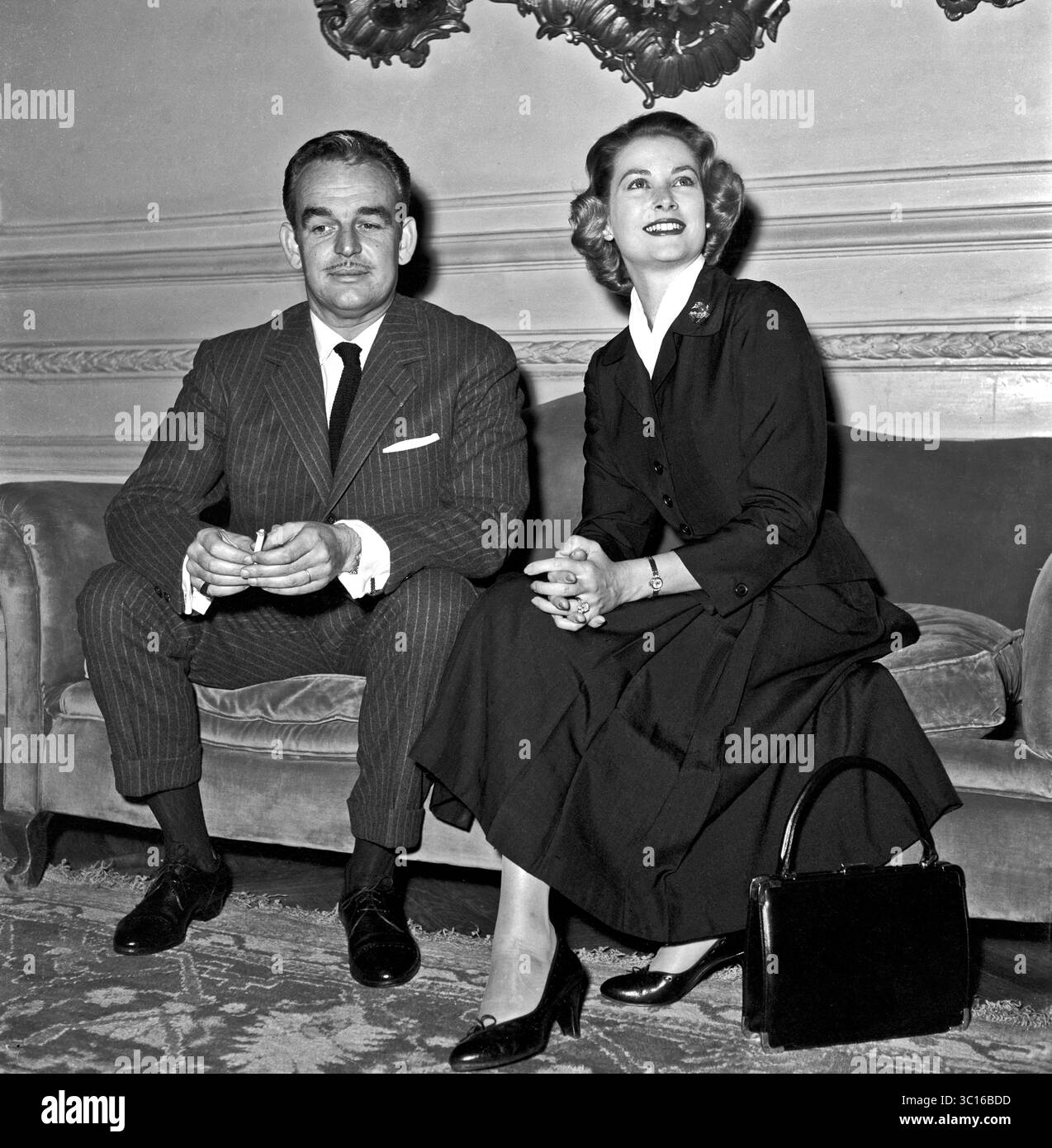 Rainier III (Rainier Louis Henri Maxence Bertrand Grimaldi), Prince of Monaco, and his wife ...