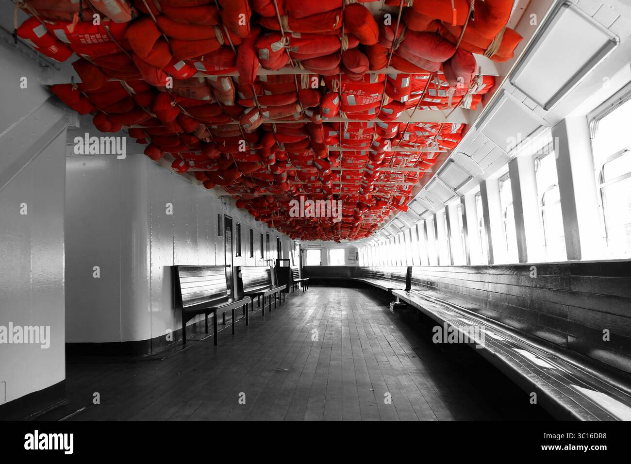 Life Jackets on the Toronto Island ferry Stock Photo - Alamy