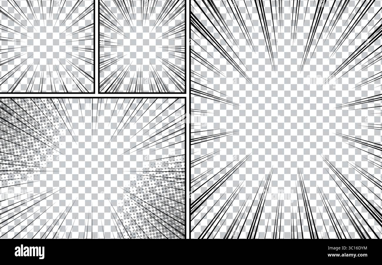 Black and white manga comic abstract scene page background. vector ...