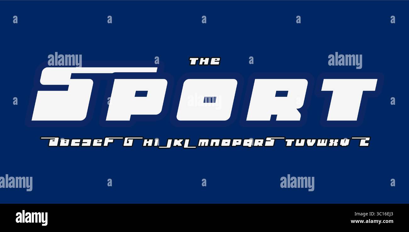Retro racing alphabet, heavy tilted letters, bold sport font for ...