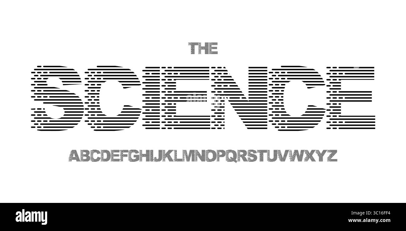 Science technology font, futuristic alphabet for scientific headline ...