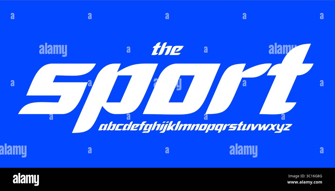 Futuristic racing alphabet, bold italic letters, fast sport font for ...