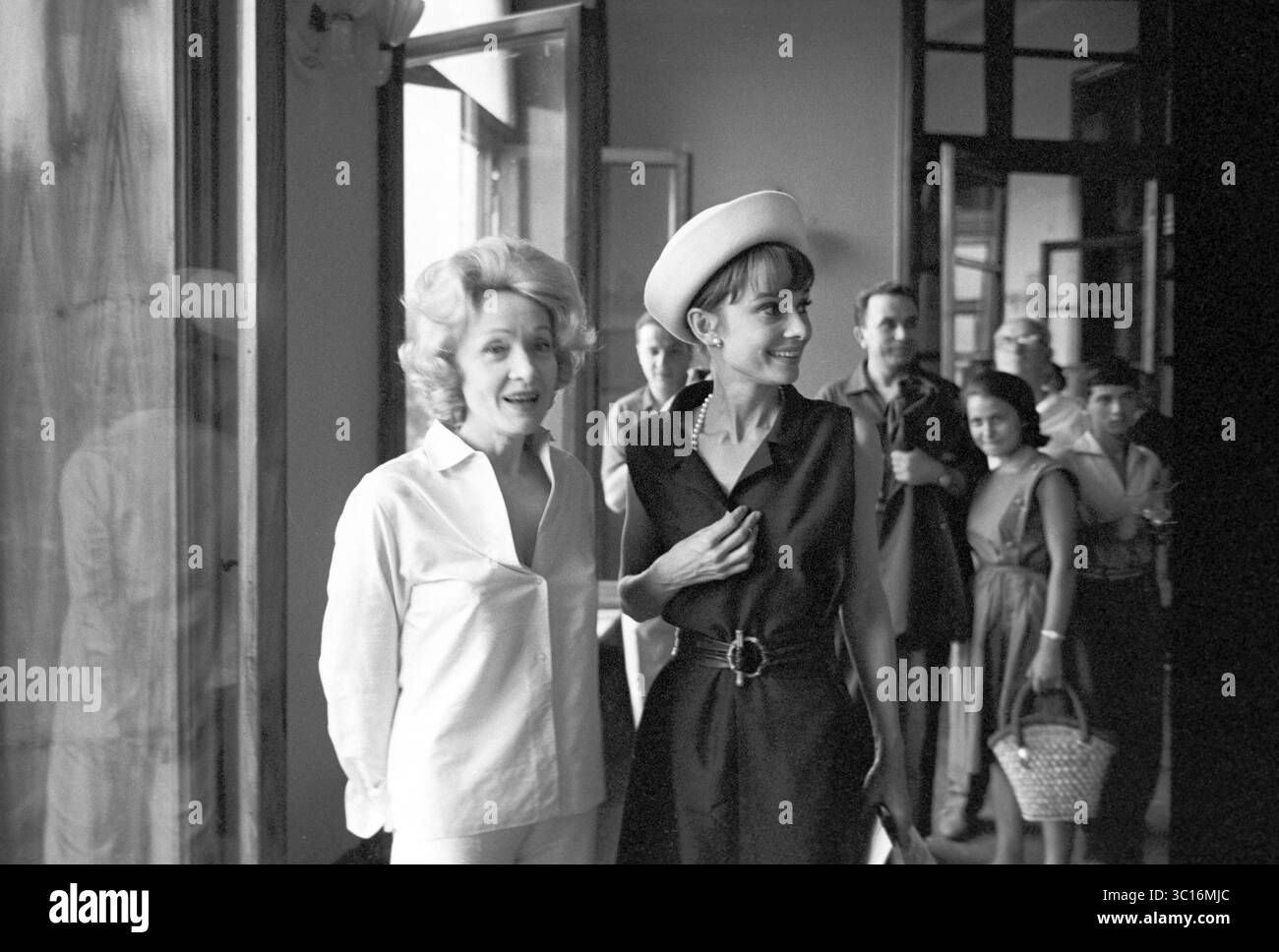 British actress Audrey Hepburn (Audrey Kathleen Ruston) smiling with ...