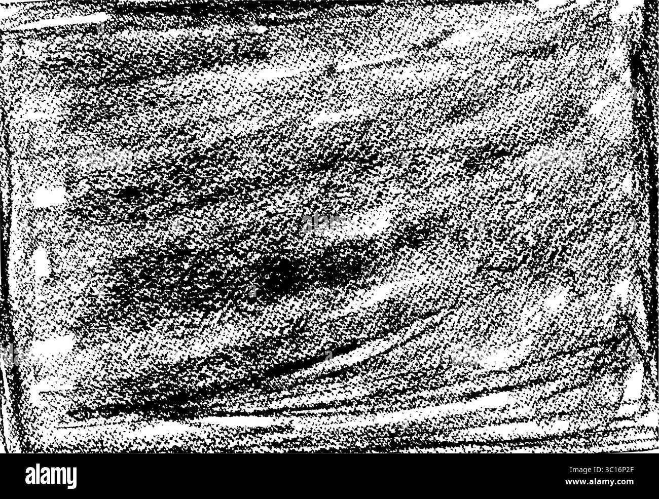 Black crayon stroke in freehand style. Kindergarten style abstract ...