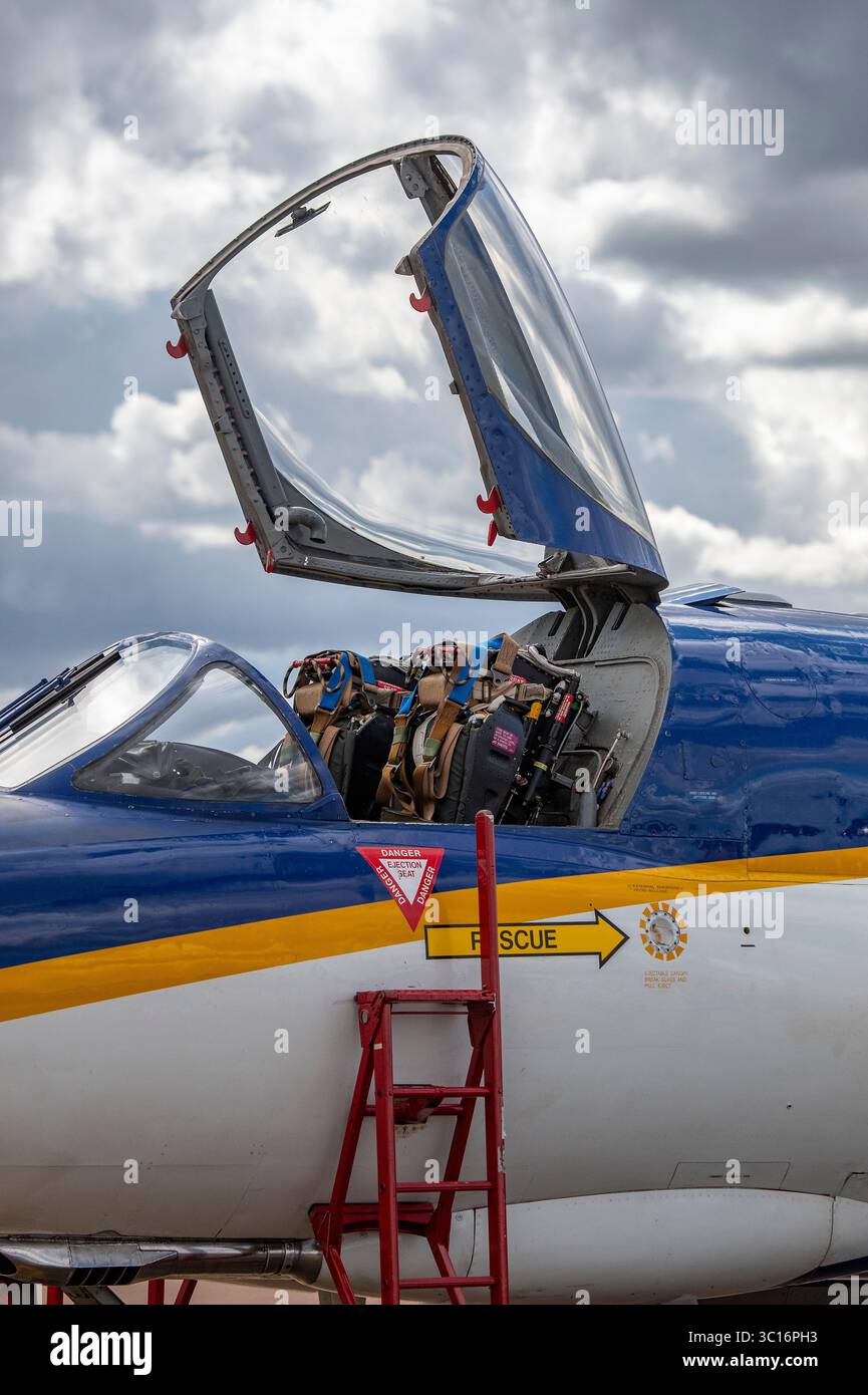 cockpit and canopy close-up of Hawker Hunter British built Jet aircraft ...