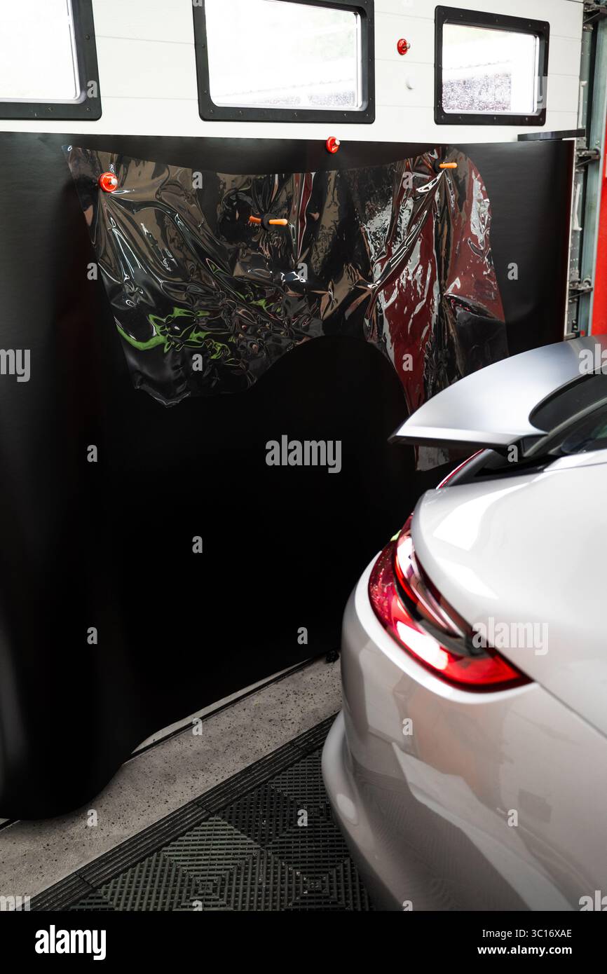 Manual Vinyl Wrap Cutting Using Physical Stencil. Vinyl wrap is ...